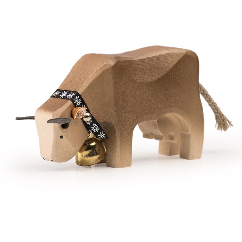 Trauffer Shop - Trauffer Holzspielwaren /Kühe - Cow 1 eating Braunvieh